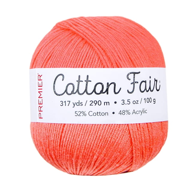 Premier Yarn Cotton Fair Yarn - Bright Peach - Walmart.com