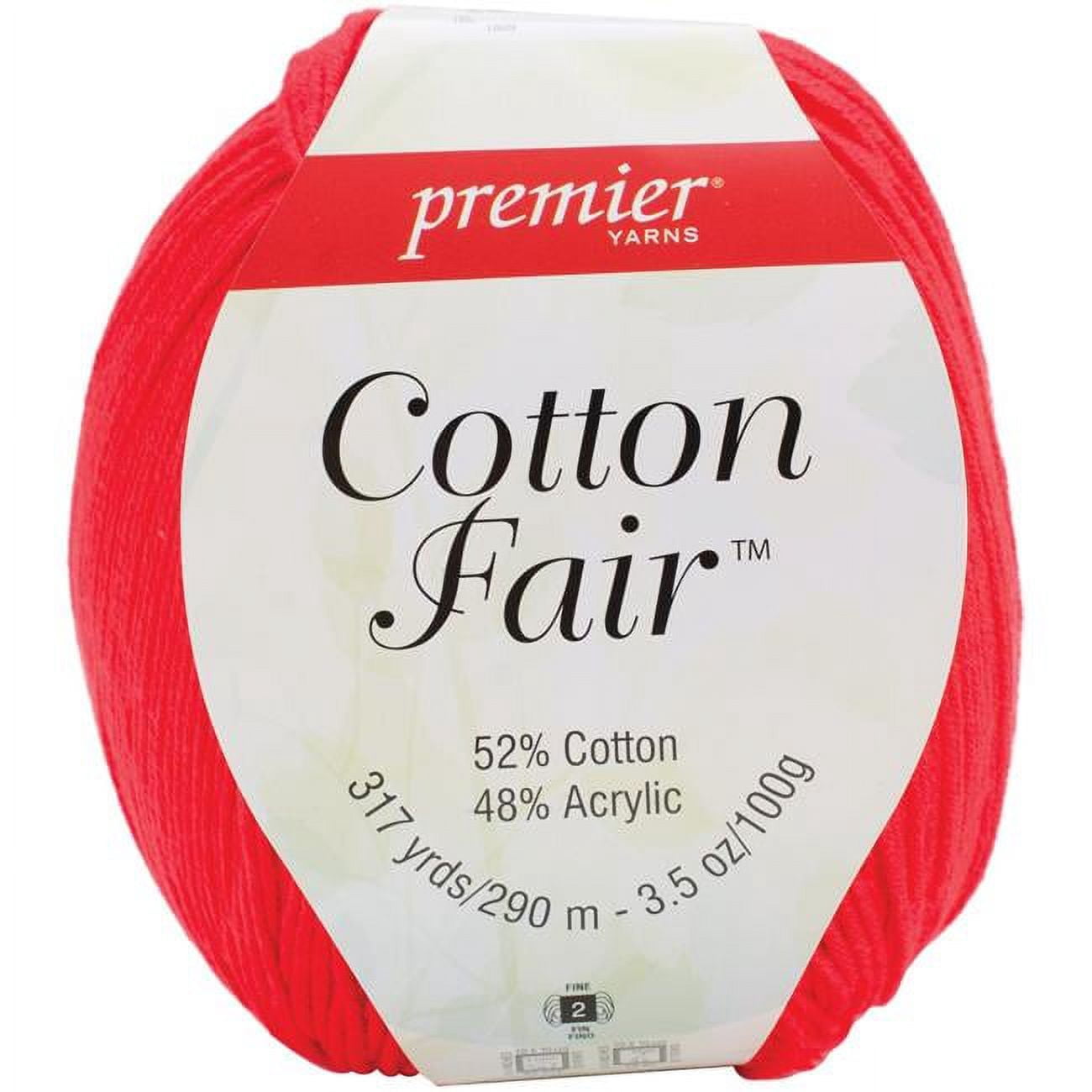 Premier Yarn Cotton Fair Yarn - Red - Walmart.com