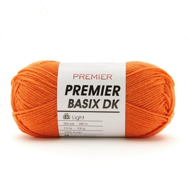 Premier Yarns Basix DK Weight Yarn-Orange, 100% Acrylic, Machine ...