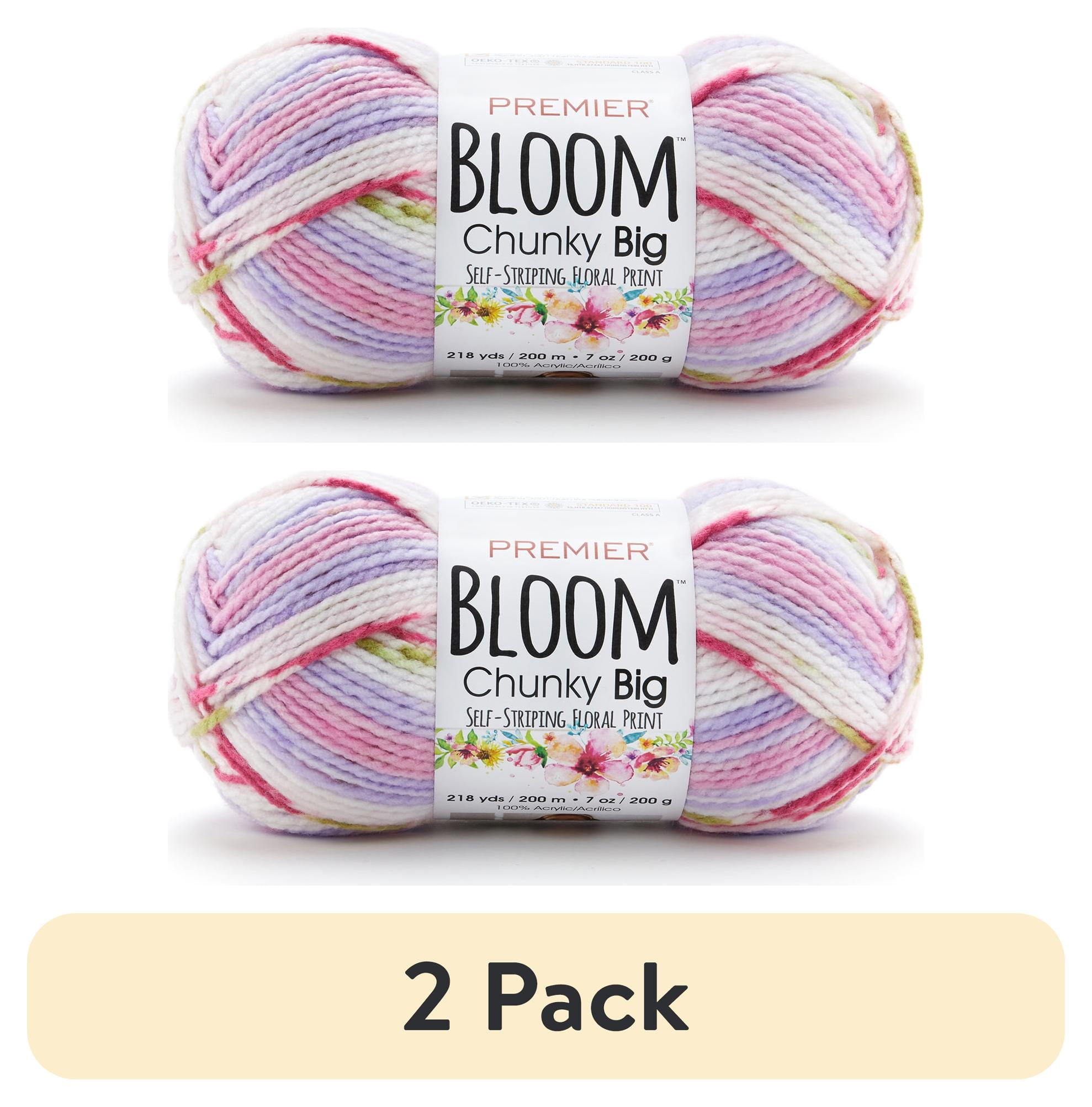 (2 pack) Premier Yarns - Bloom Chunky Big Yarn - Tulip - 7oz 218yds - 5 ...