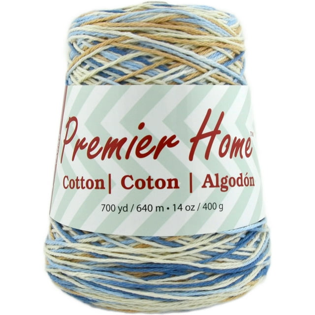Premier Yarns Home Cotton Blend Yarn - Multi Cone, Rustic Blue, 14oz ...