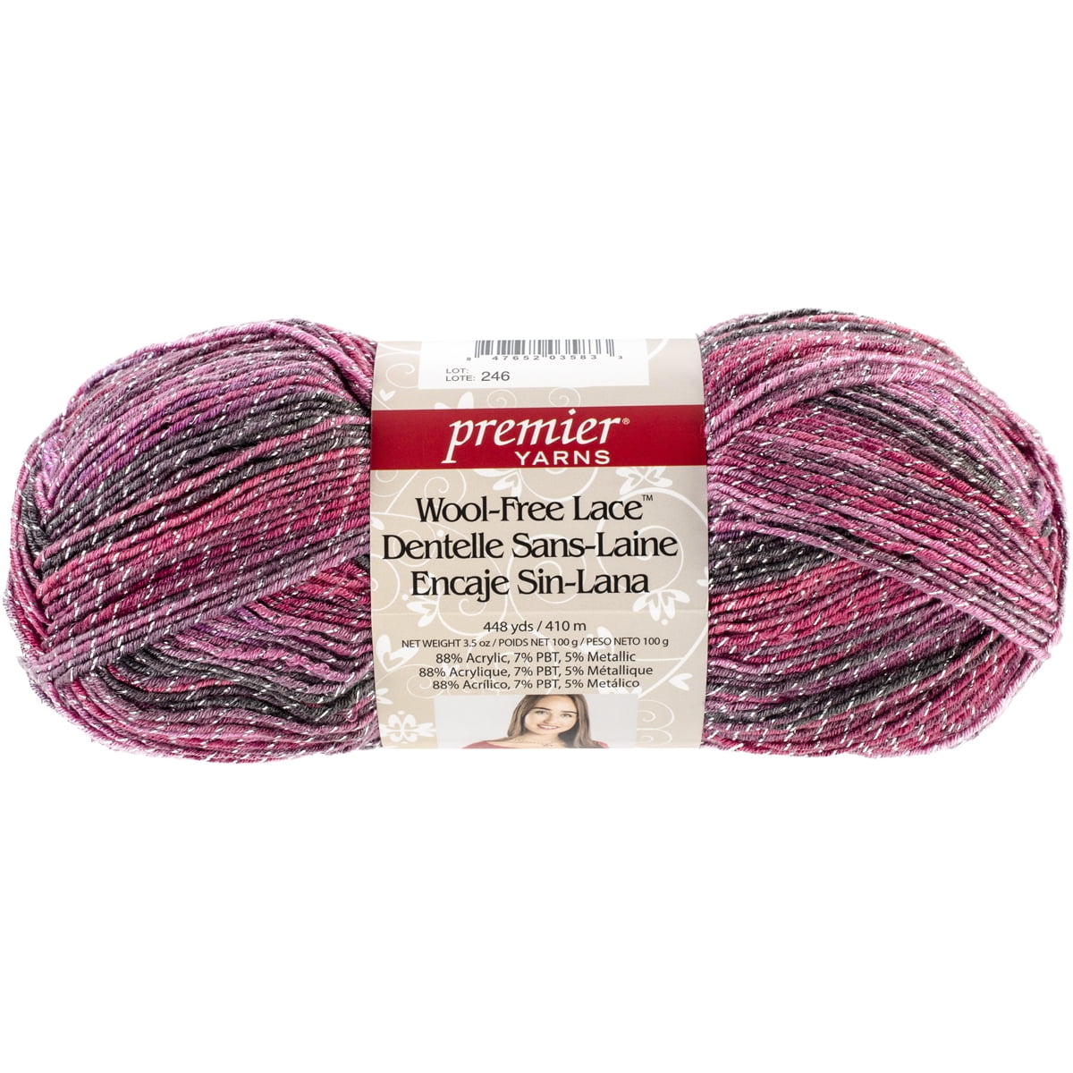 Premier Yarns Wool-Free Lace Yarn-Berry Smash - Walmart.com