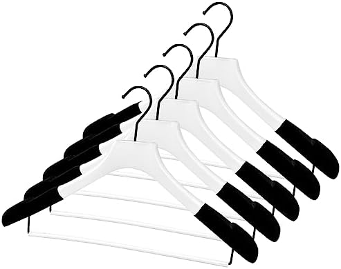 Premiere Luxe Wooden Hangers with Rollbar, Heavy Duty Non Slip Coat ...