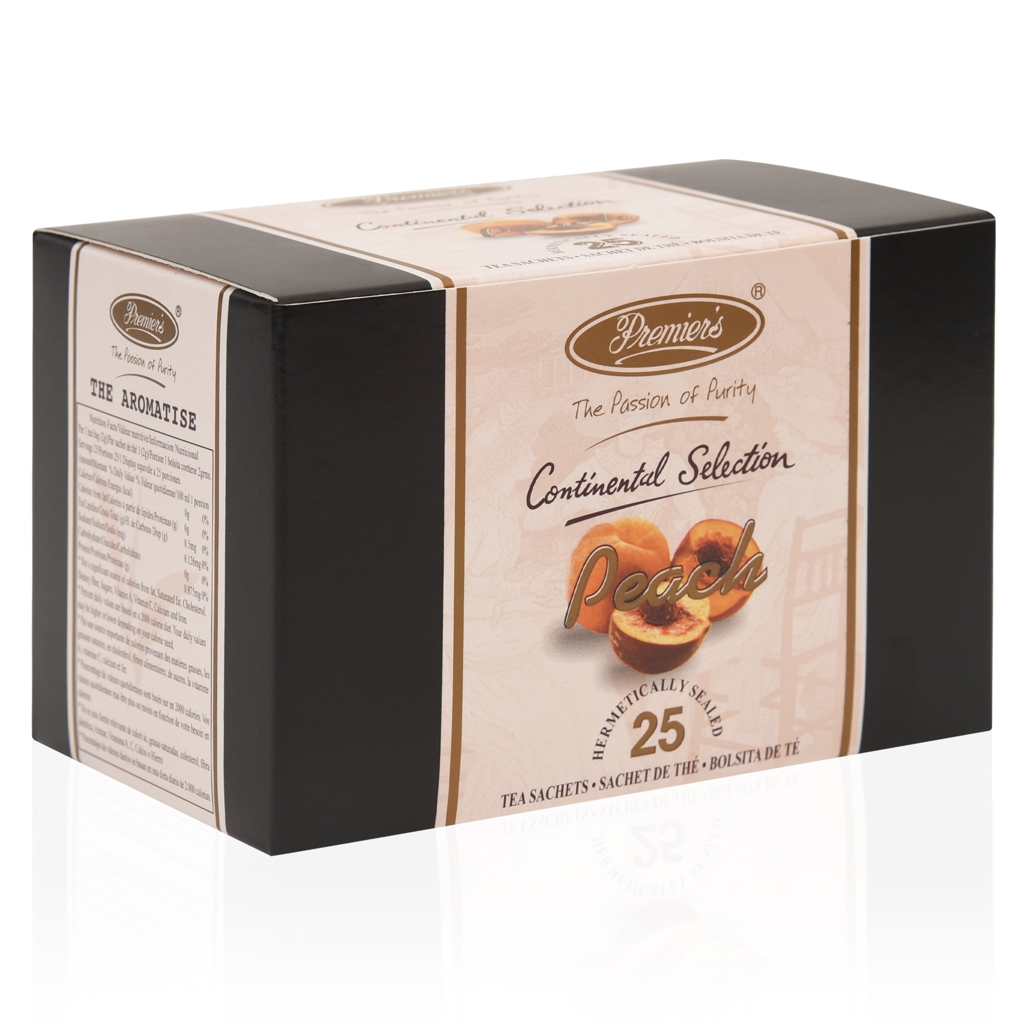 Premiers Peach Flavored Tea,Continental Selection Tea Bags, 25 Count 1. ...