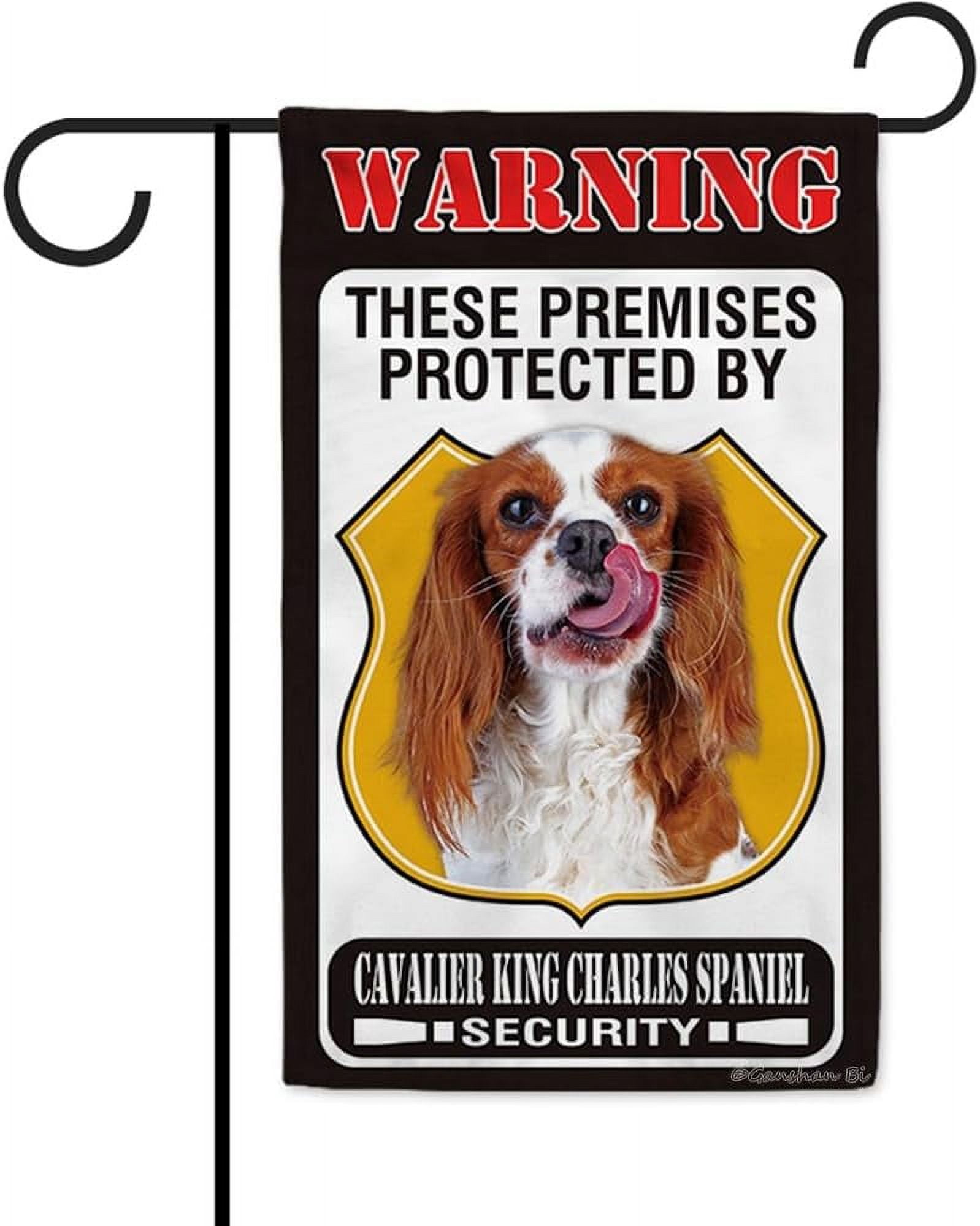 These Premises Protected by Cavalier King Charles Spaniel Garden Flag ...