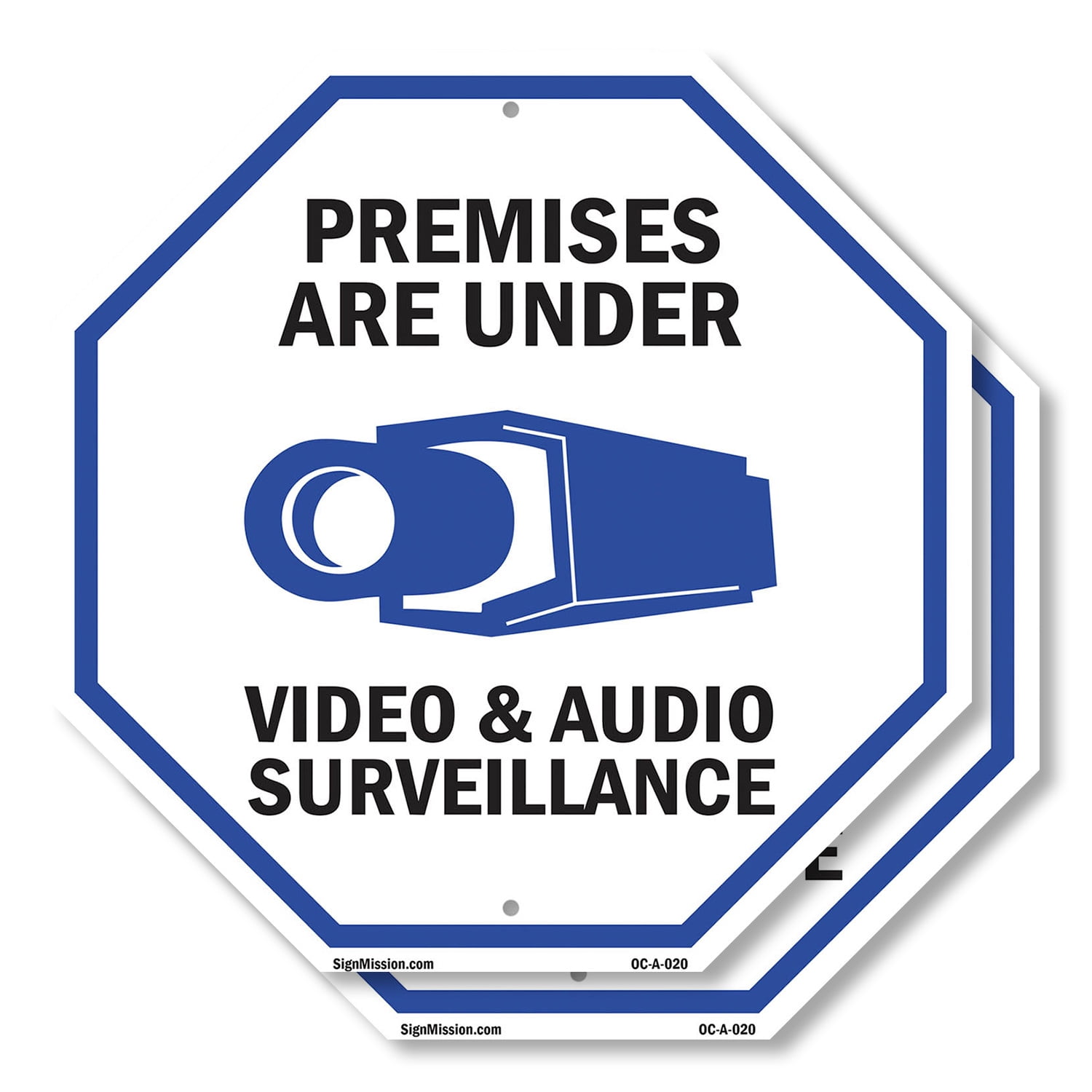 Premises Are Under Video & Audio Surveillance (2 Pack) 18 inch X 18 ...
