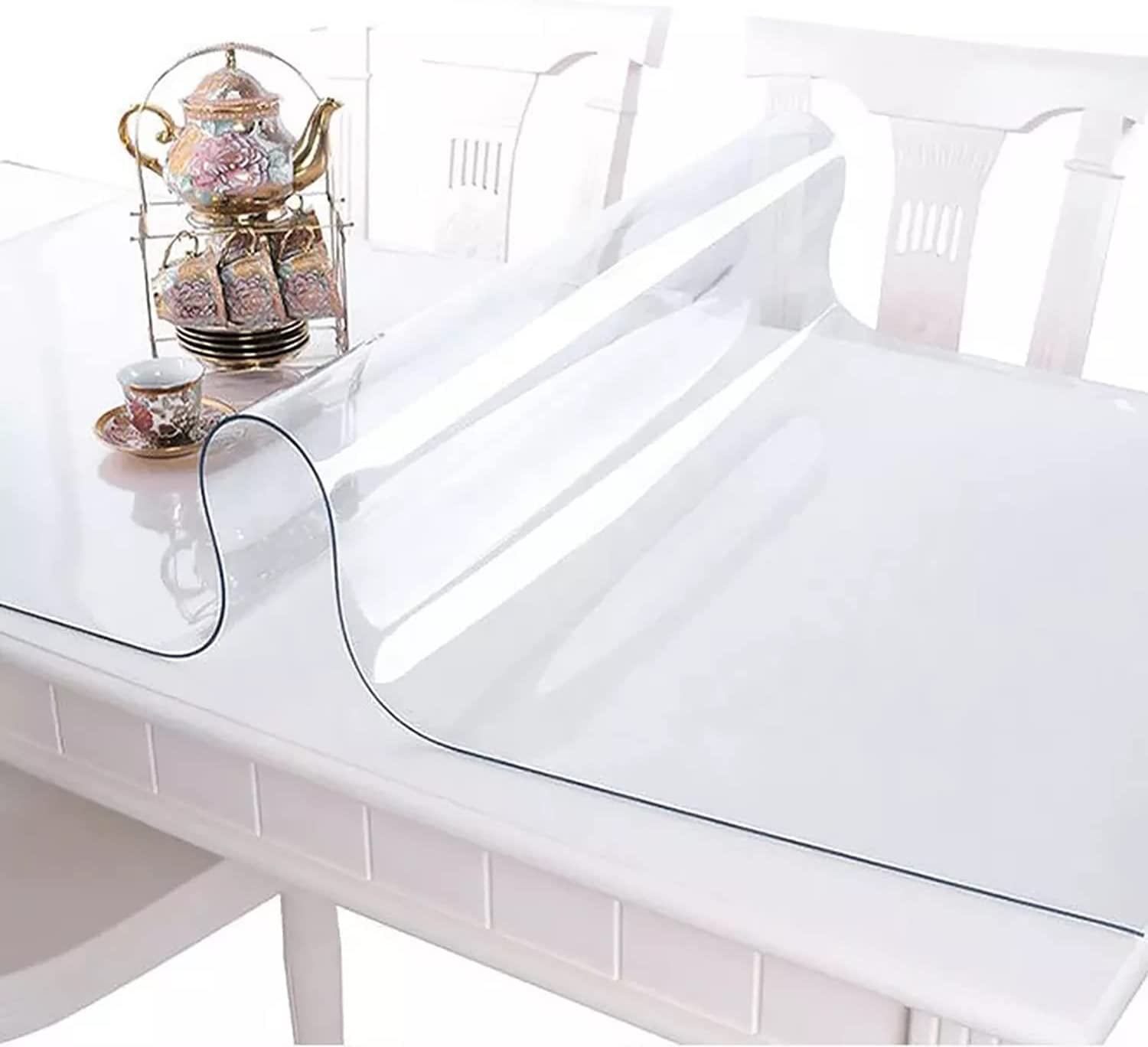 Home Must Haves Clear Vinyl PVC Table Cover, 0.36mm Thick, Waterproof ...