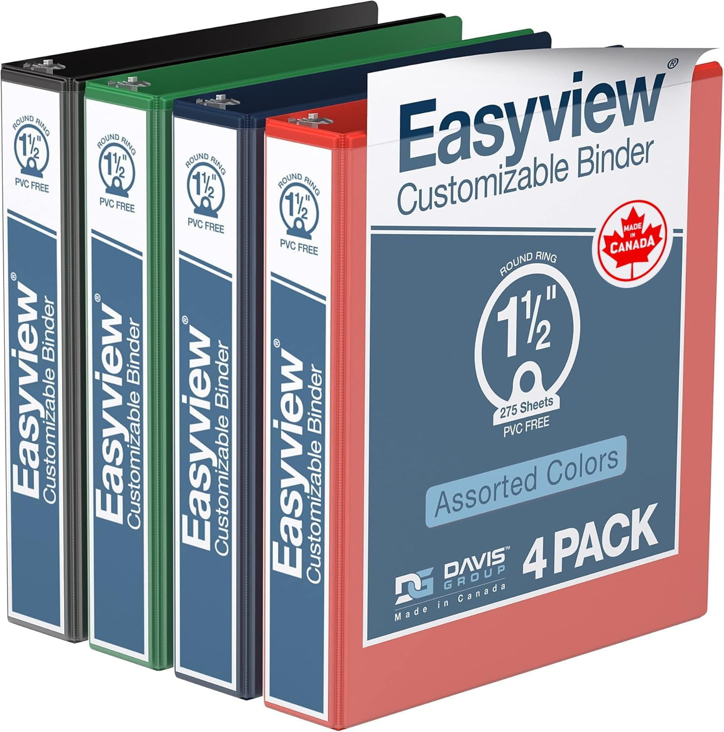 Premium 1.5-Inch Binders with Clear-View Covers, 3-Ring Binders for ...
