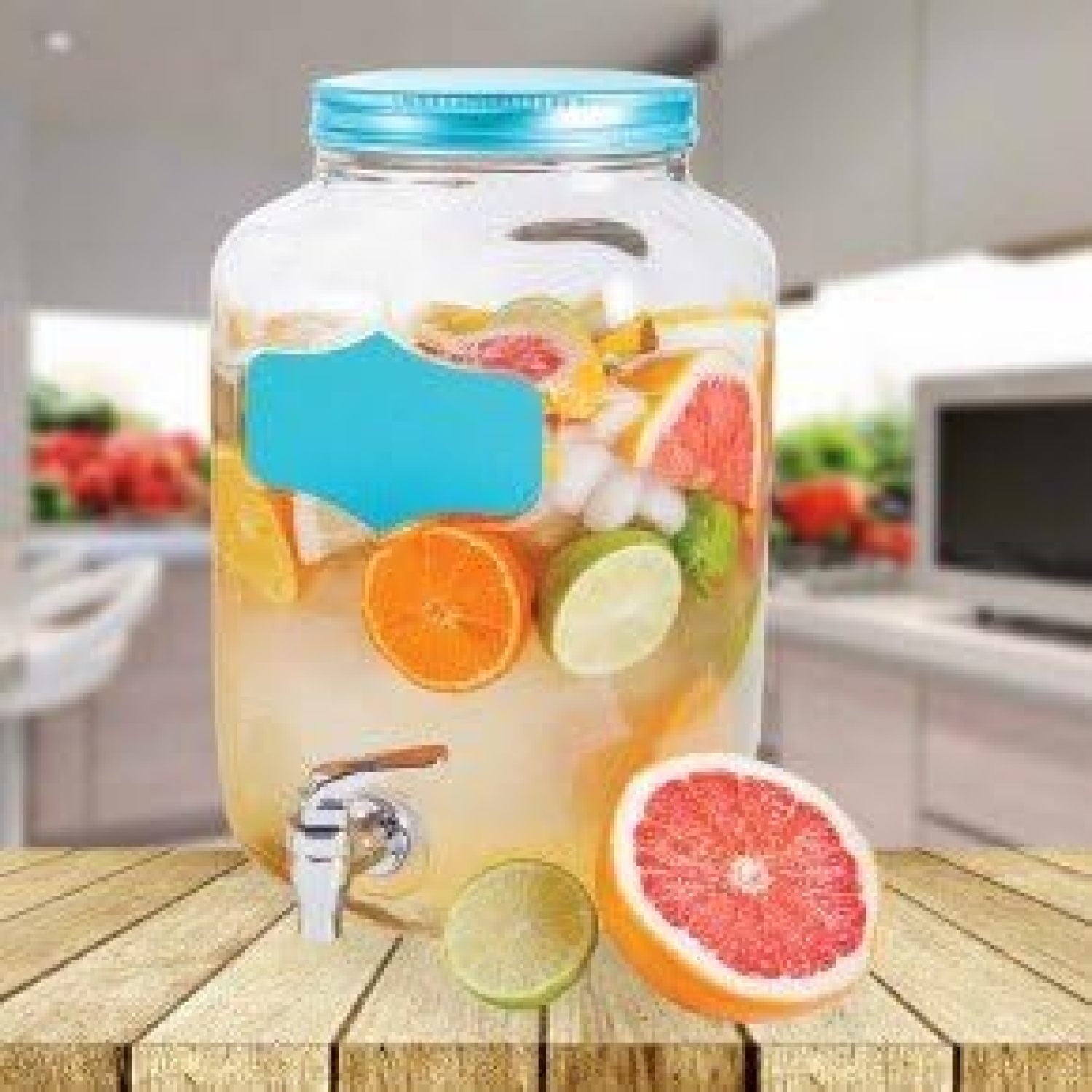 Premium 1 Gallon Mason Jar Beverage Dispenser with Writeable Labels ...