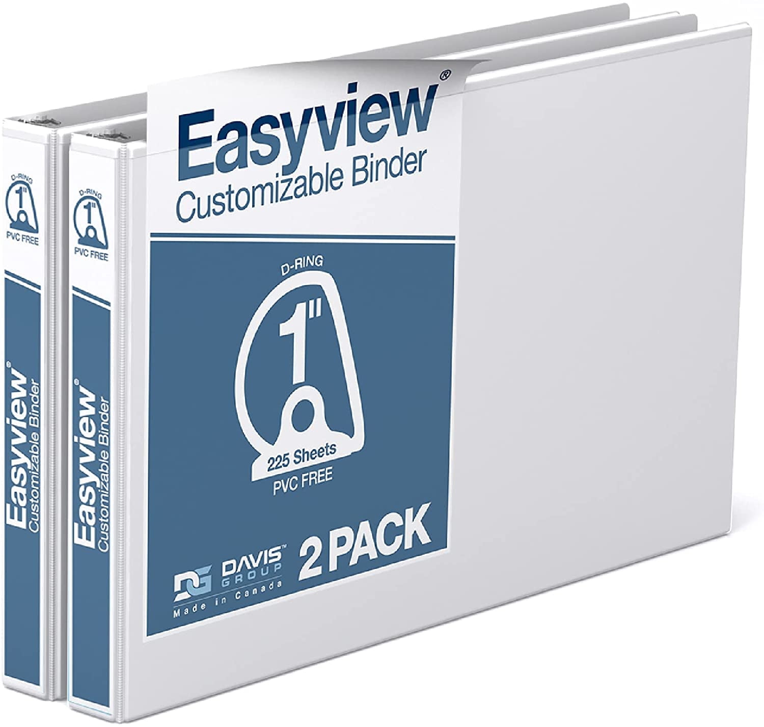 Premium 1-Inch D-Ring Binders with Clear-View Covers, Spreadsheet-View ...