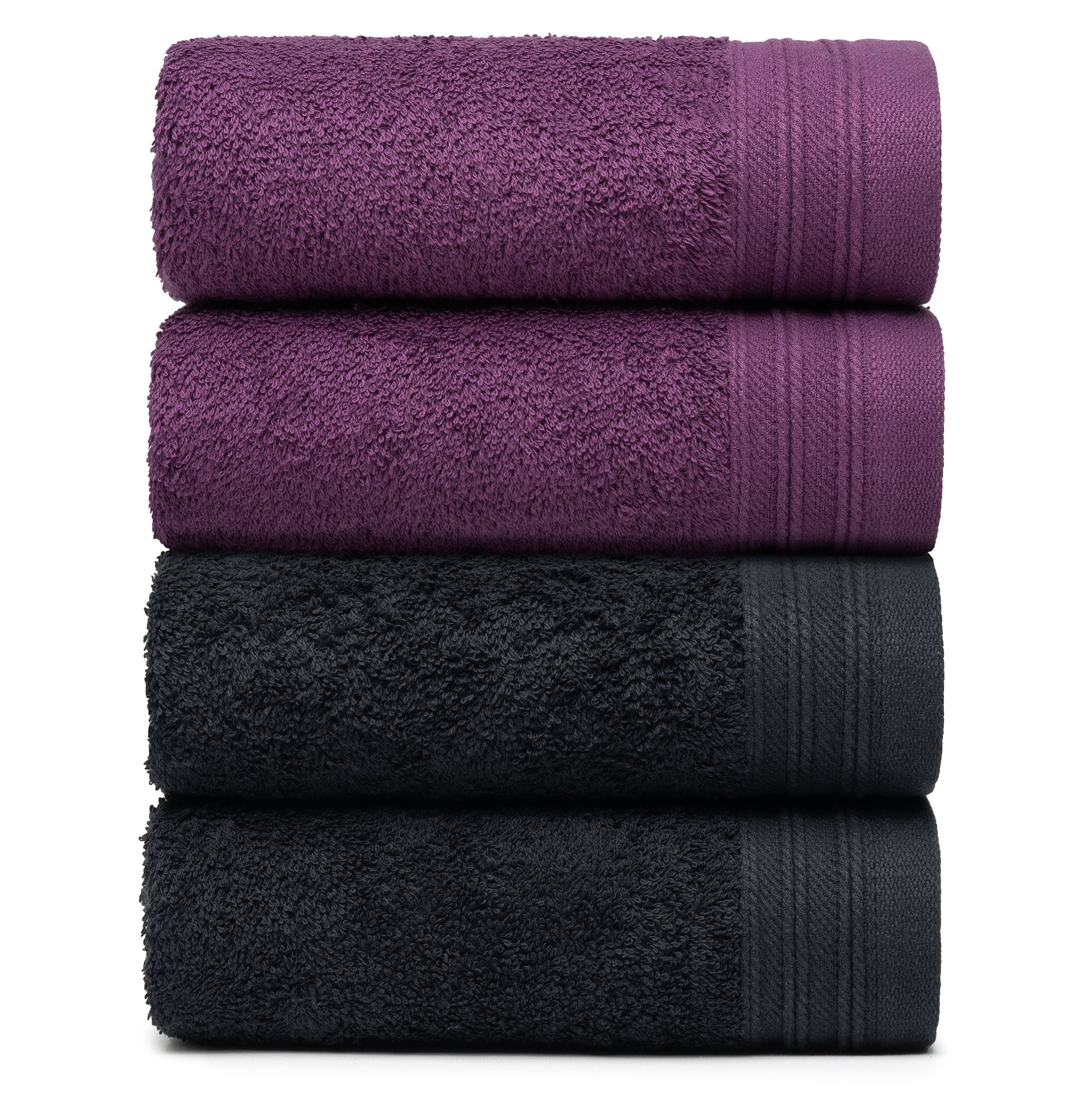 Premium 100% Cotton Towel Set of 4 Hand Towels 18" x 30" | 4 Ultra Soft ...