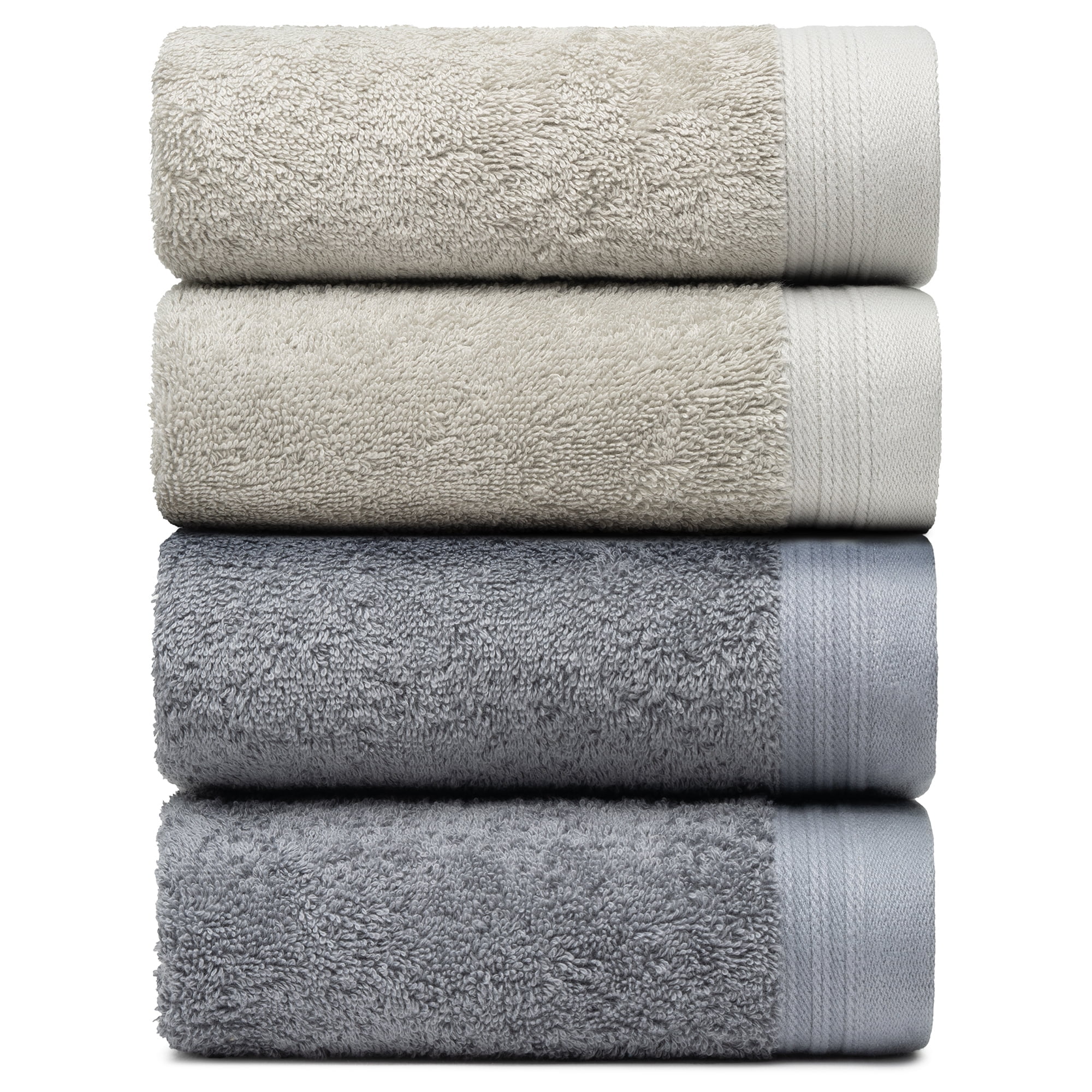 Premium 100% Cotton Towel Set of 4 Hand Towels 18" x 30" | 4 Ultra Soft ...