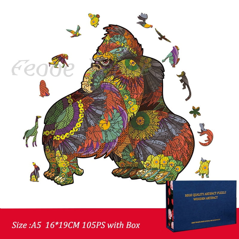 Premium 100-Piece Wooden Puzzle: King Kong Adventure - Engaging Mindful ...