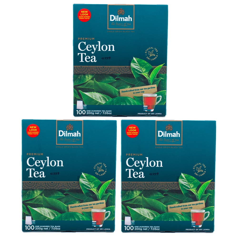 Premium 100% Pure Ceylon Tea, 100-Count Tea Bags (Pack of 3) - Walmart.com
