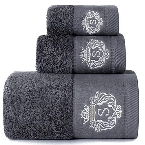 Premium 100% Pure Cotton Bath Towel Set; 1 Bath Towels,1 Hand Towel & 1 ...