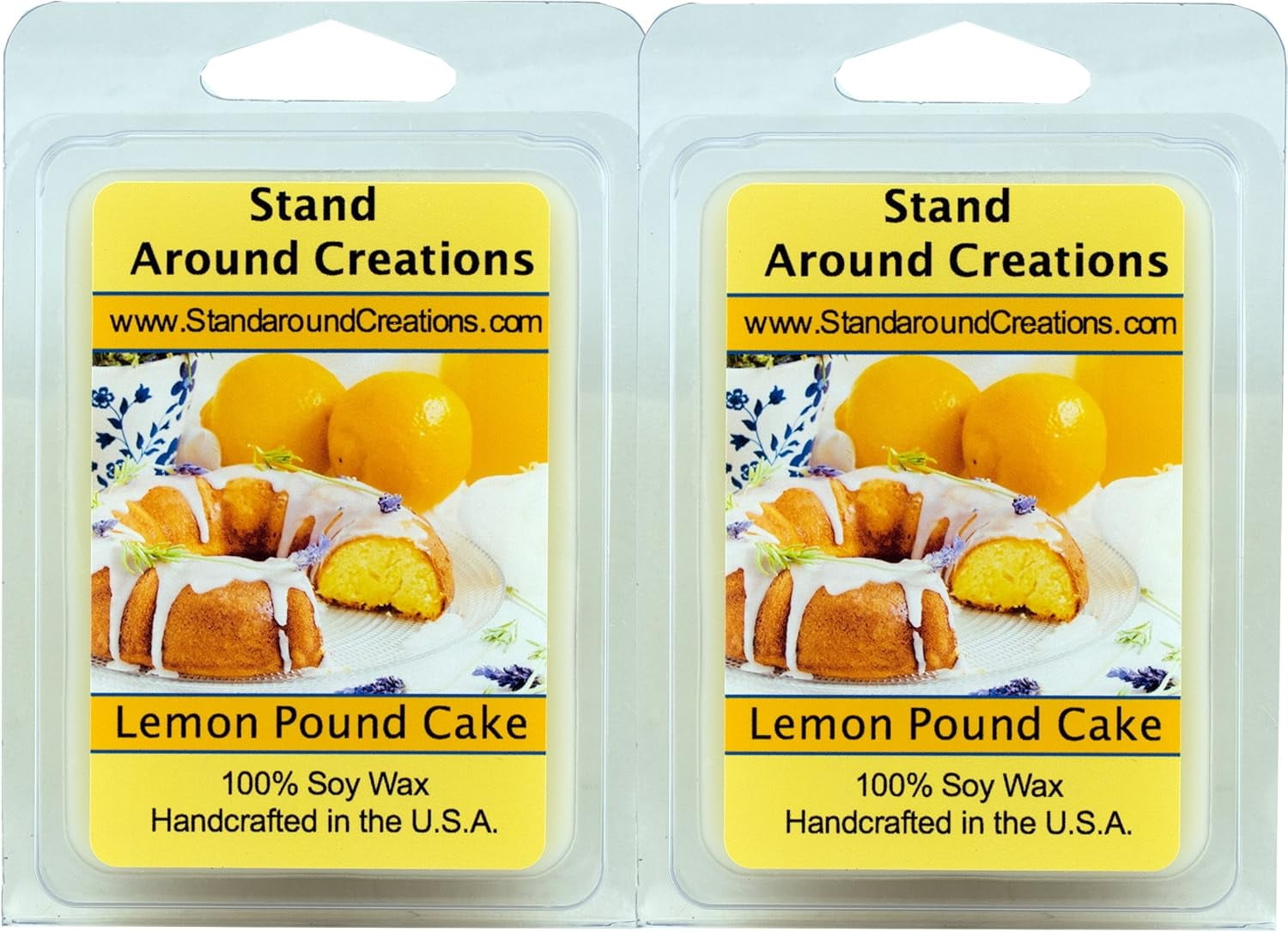 Premium 100% Soy Wax Tarts - Set of 2 - Lemon Pound Cake- The aroma of ...