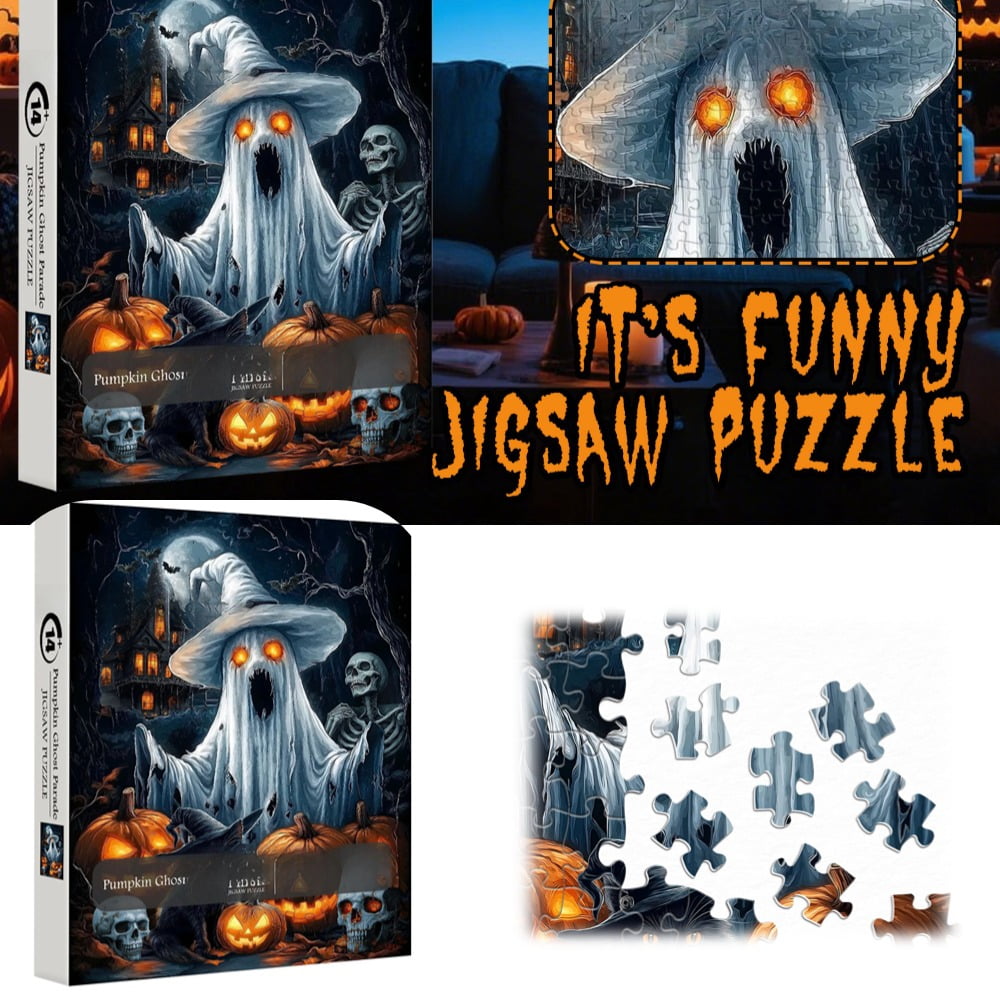 Premium 1000-Piece Pumpkin Ghost Parade Puzzle - Spooky Halloween ...