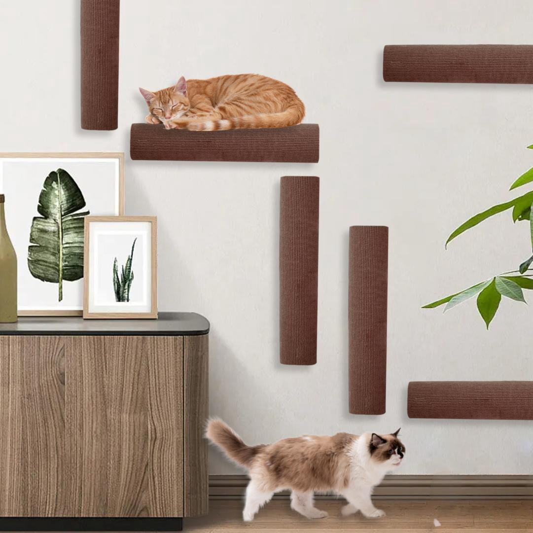Premium 12" Cat Scratching Post | Wall-Mounted Ladder with DIY Install ...