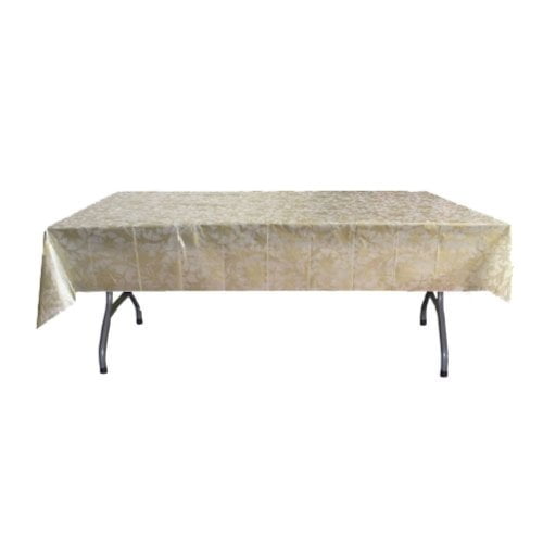 Premium 12 Pack Gold Lace Plastic Tablecloth, 108 x 54 Inch - Walmart.com