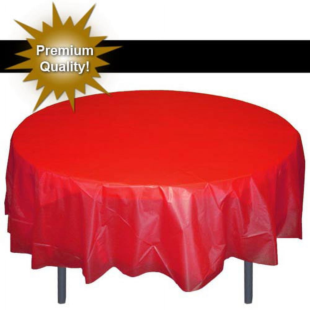 Premium 12 Pack Premium Red Plastic Tablecloth, 84 Inch Round - Walmart.com