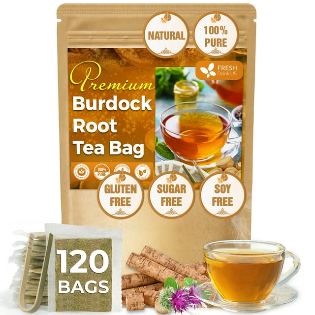Premium 120 Burdock Root Tea Bags, 100% Natural & Pure from Burdock ...