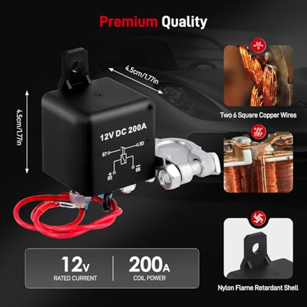 Premium 12V 200A Remote Battery Disconnect Switch for Car Rv Truck ...