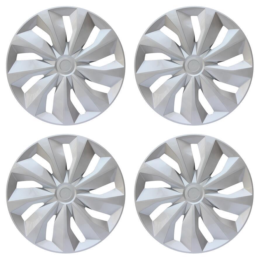 Premium 14" Silver Wheel Rim Cover Hubcaps OEM Style Replacement Snap ...
