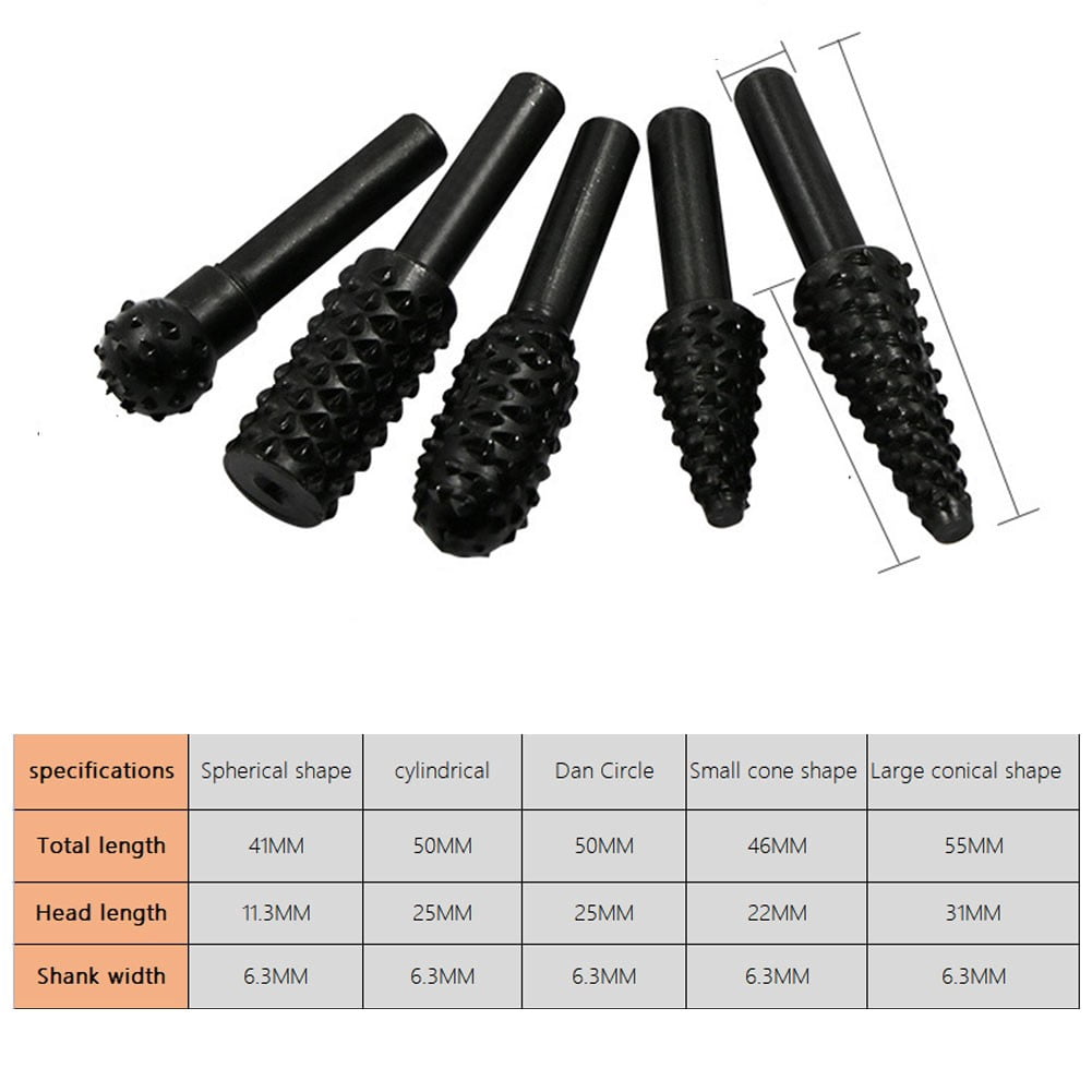 Premium 14\'\' Wood Carving Tool Set with 5PCS Steel Rotary Burr Bits ...