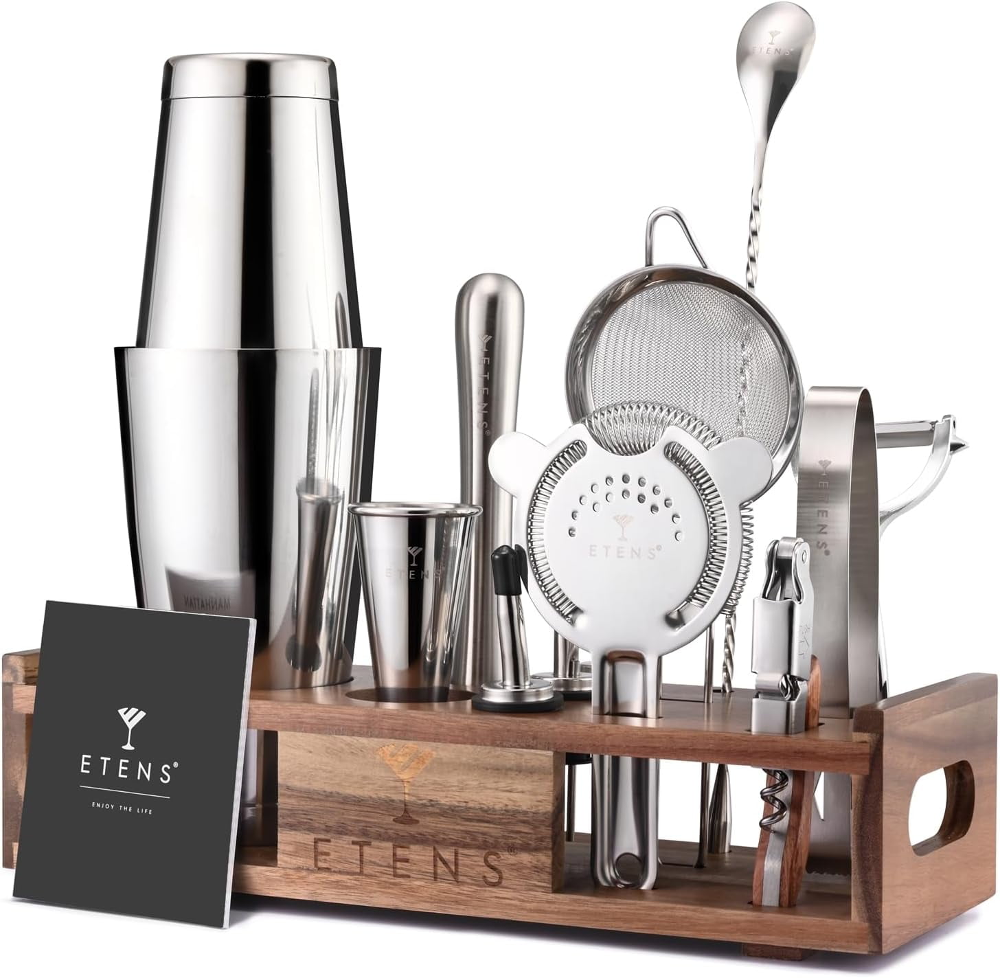 Premium 15-Piece Mixology Bartender Kit – Stainless Steel Cocktail ...