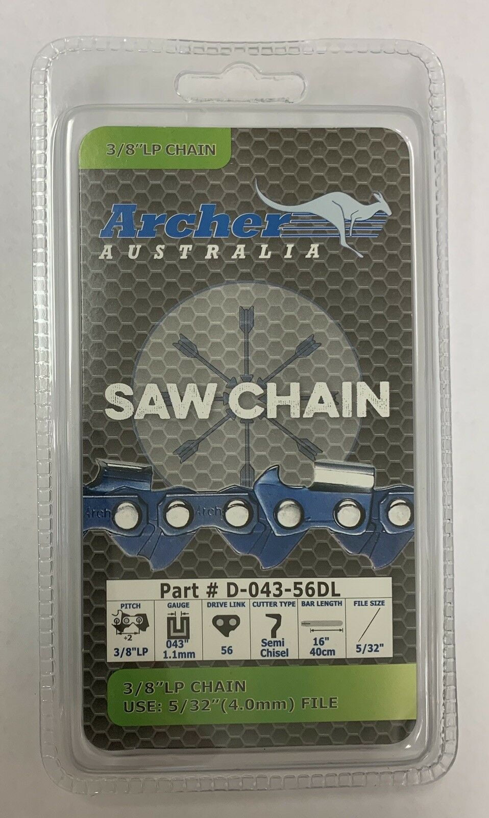Premium 16" Smallzonex Chainsaw Chain 3/8LP .043-56DL for Milwaukee M18 ...
