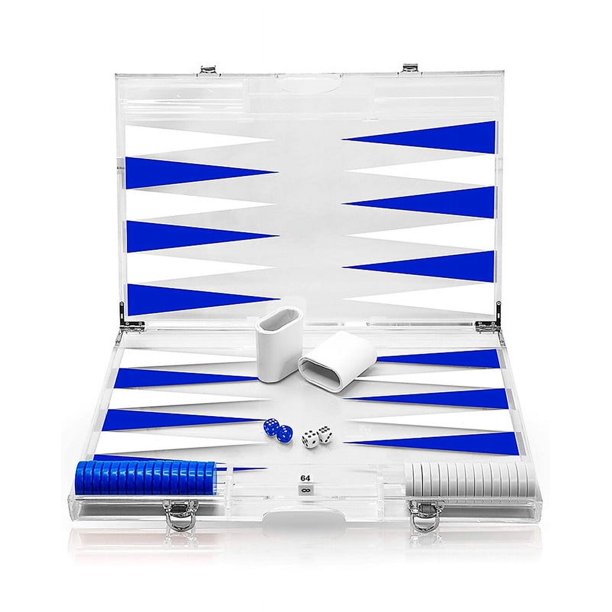Infinity BG180BE 18-Inch Lucite Backgammon Set Blue - Walmart Business ...