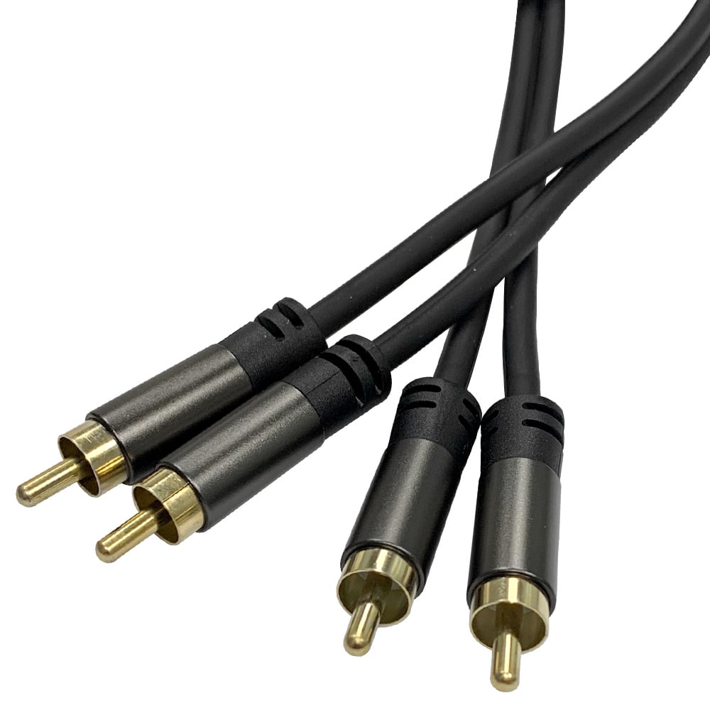 Premium 2 Channel 3 Foot RCA Male to RCA Male Audio Cable for Amps ...