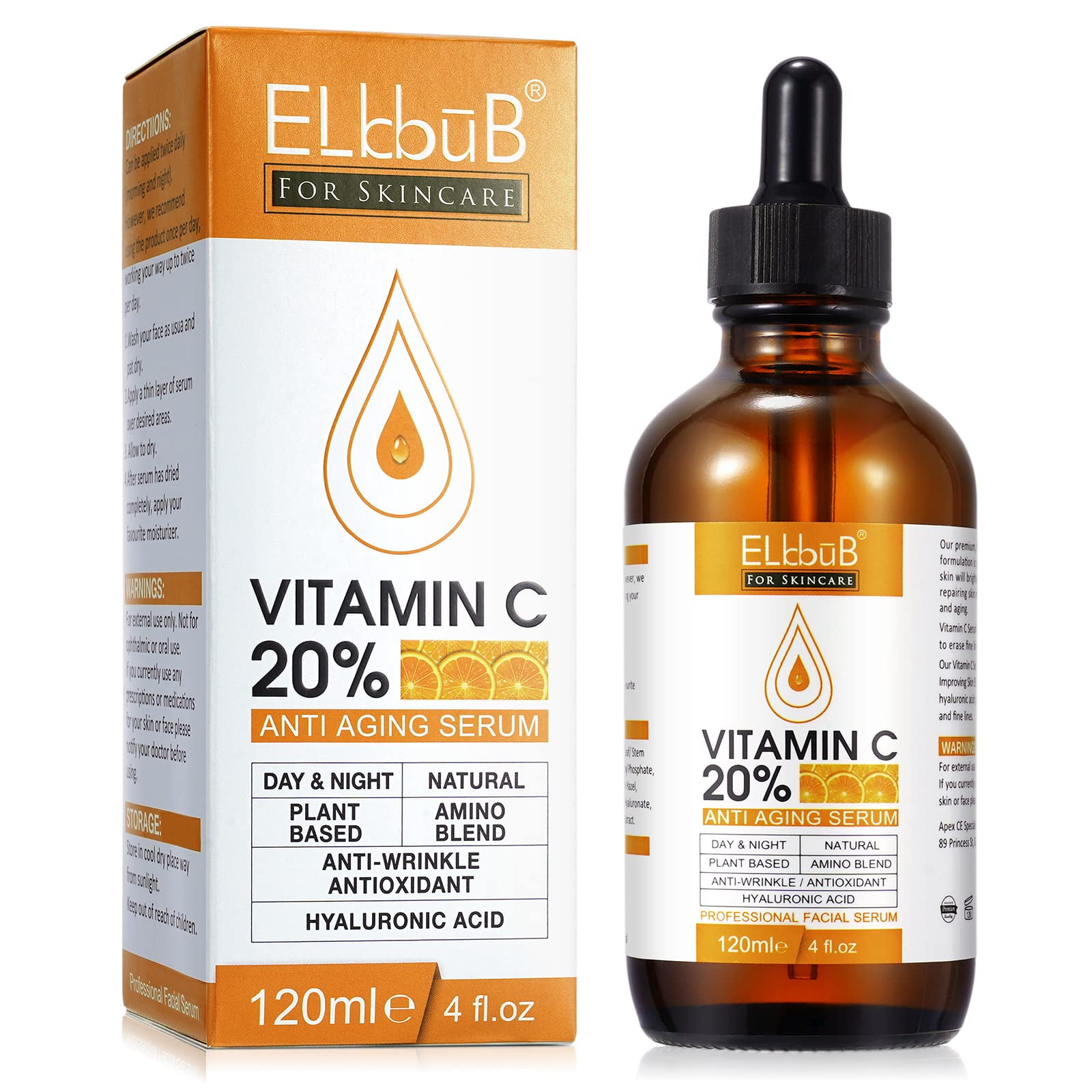 Premium 20% Vitamin C Serum For Face with Hyaluronic Acid, Retinol & Amino Acids - Boost Skin ...