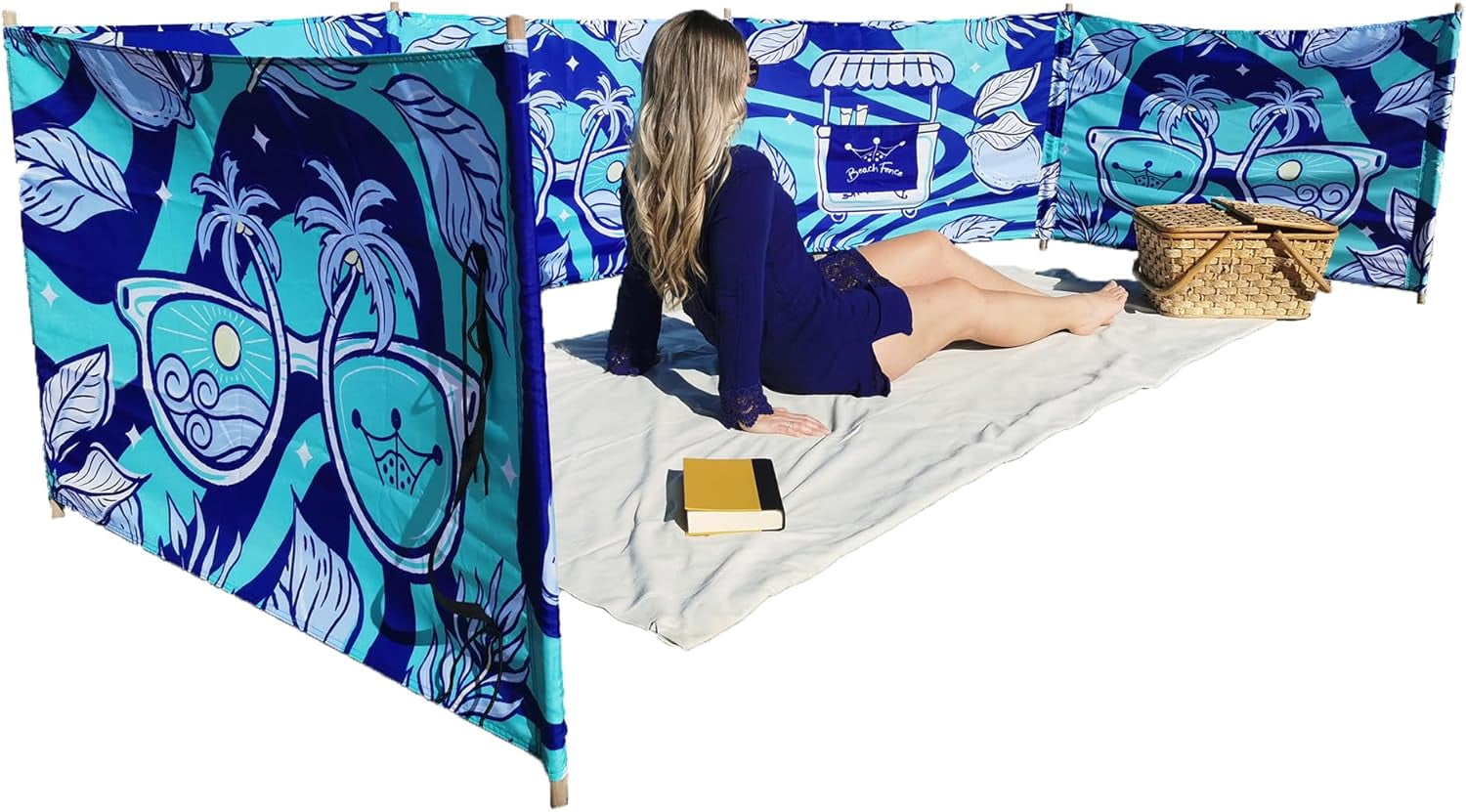 Premium 20 ft Beach Windscreen, Privacy Screen, Wind Blocker Free ...
