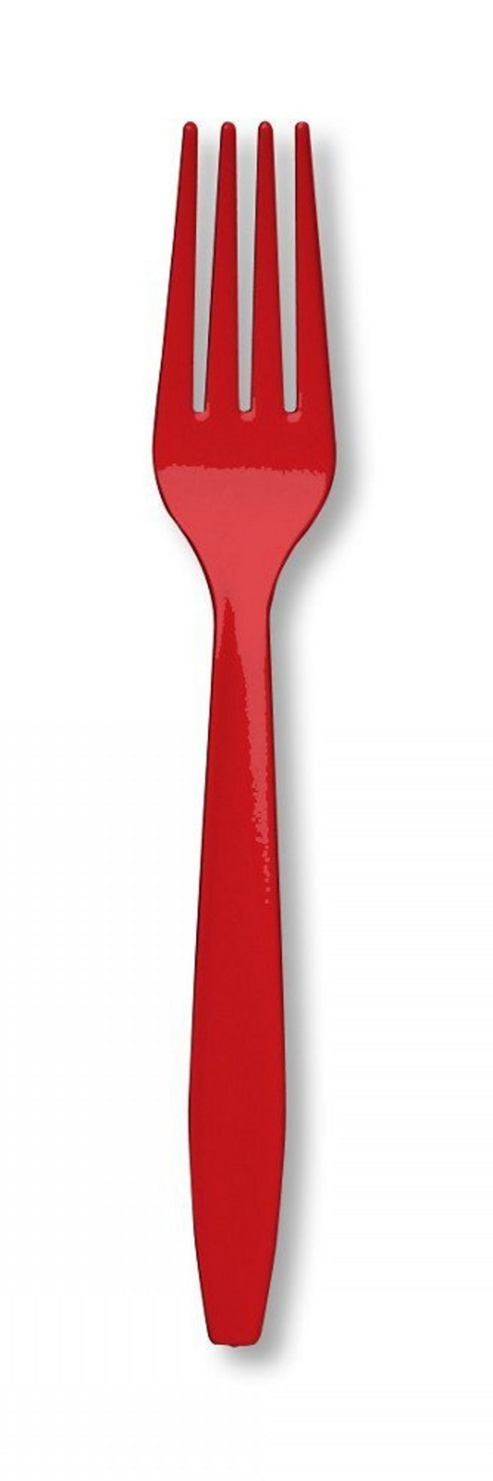 Premium 24 Count Plastic Forks - Classic Red - Walmart.com