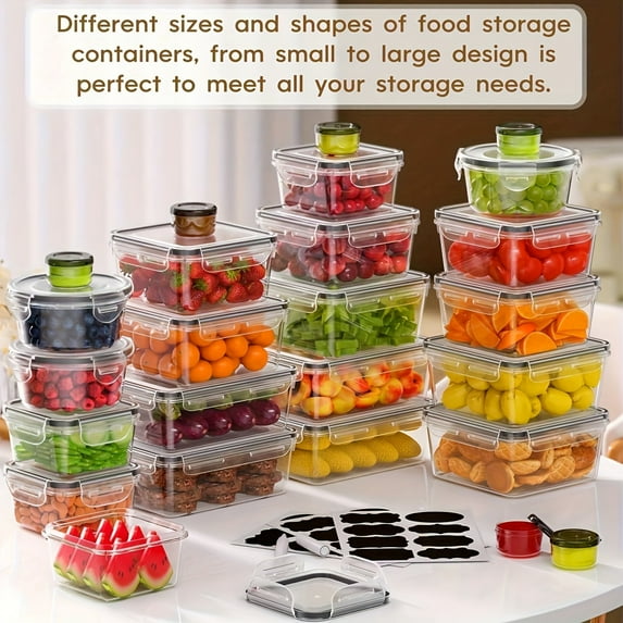 Premium 24-Piece Food Storage Container Set: Leakproof, BPA-Free ...