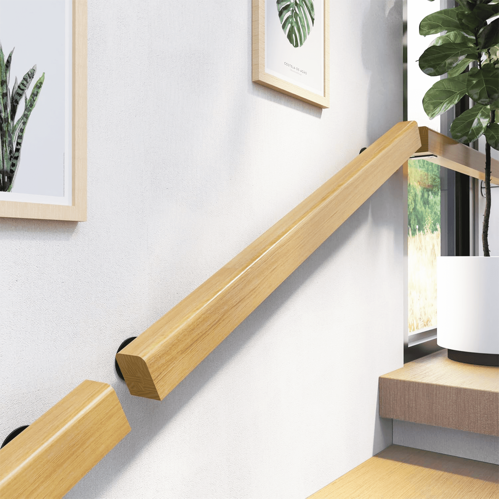 Premium 2FT Solid Wood Handrails for Indoor Stairs, Handling Over 500 ...