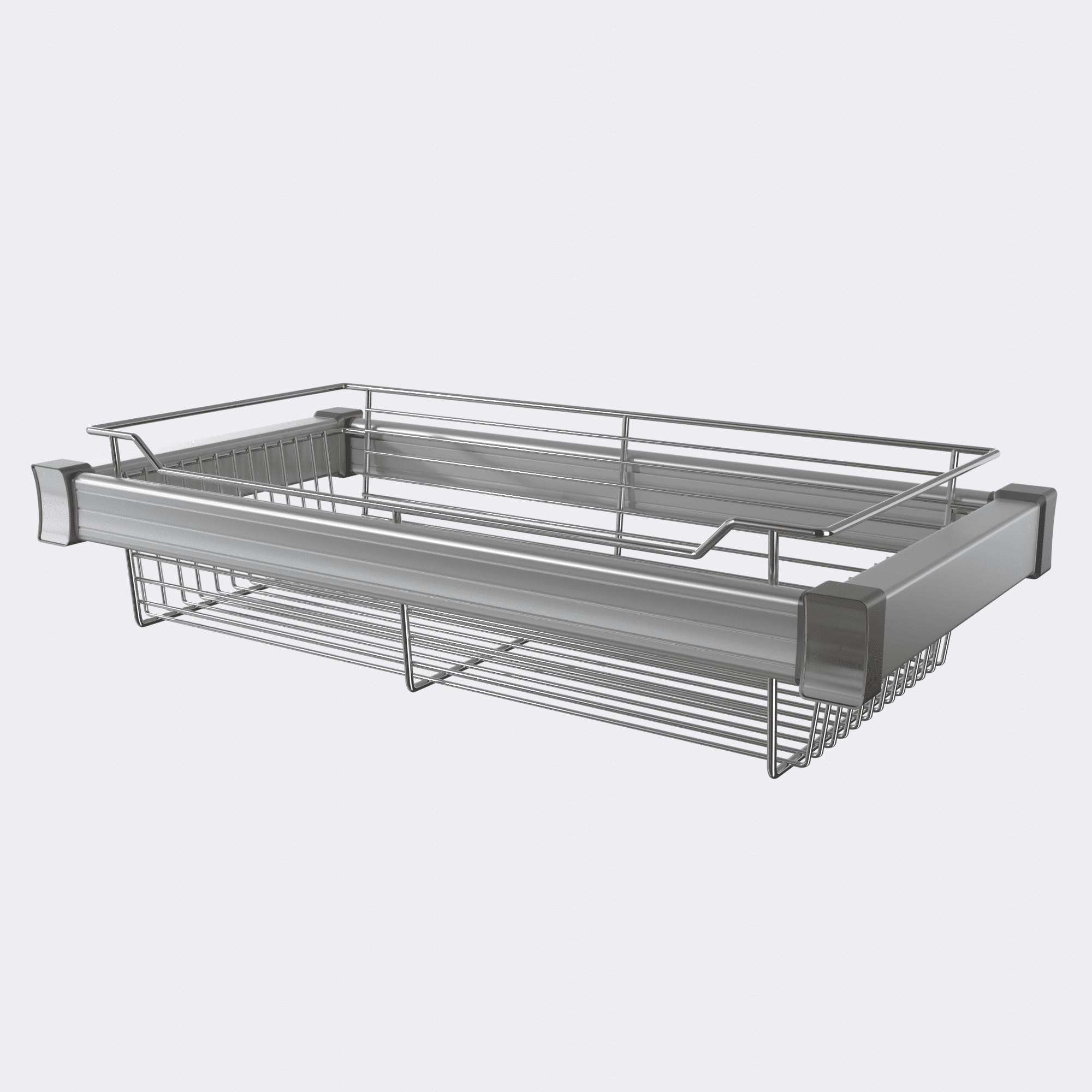 Premium 30" Full Extension Pullout Wire Basket in Chrome with Aluminum ...