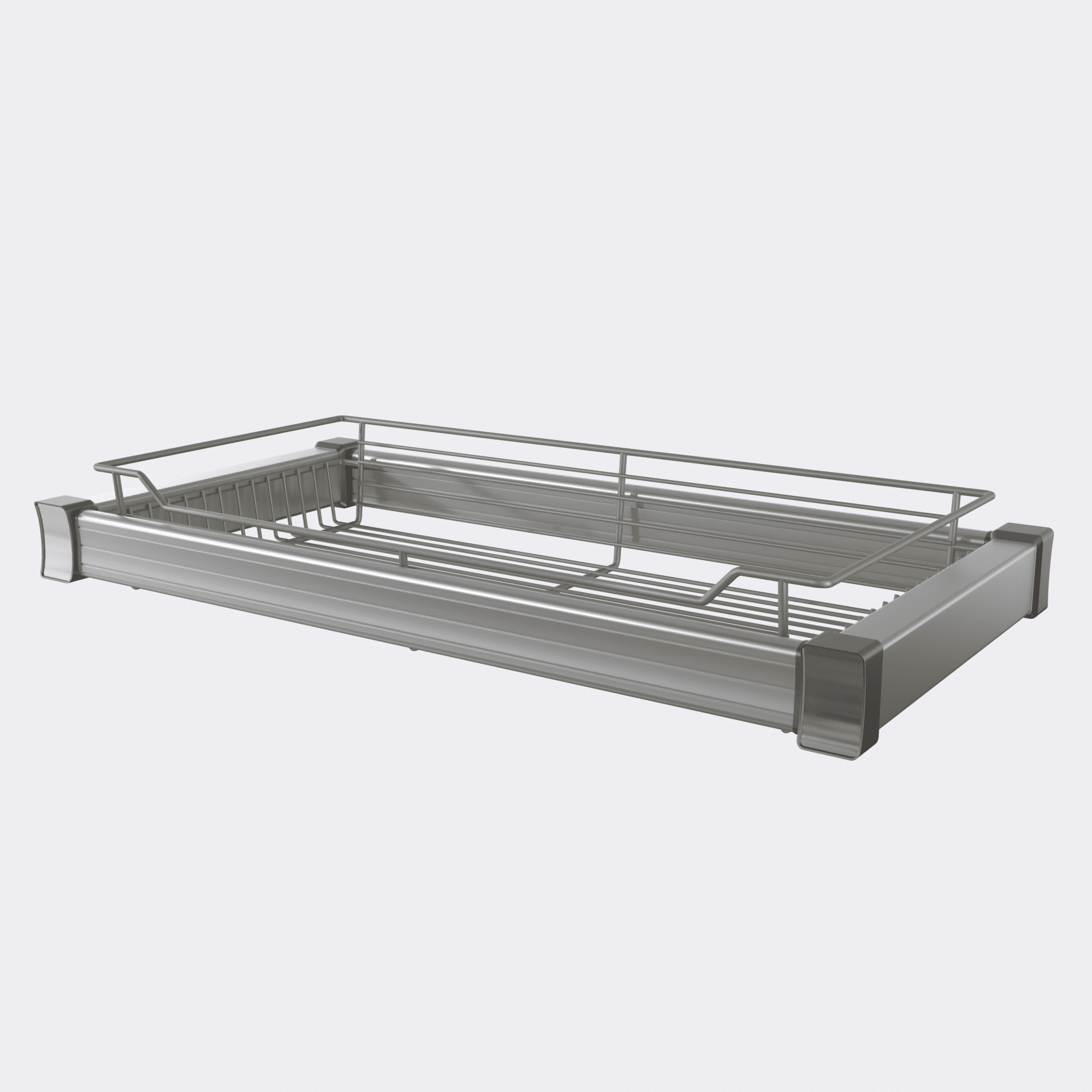 Premium 30" Full Extension Pullout Wire Basket in Satin Metal with ...