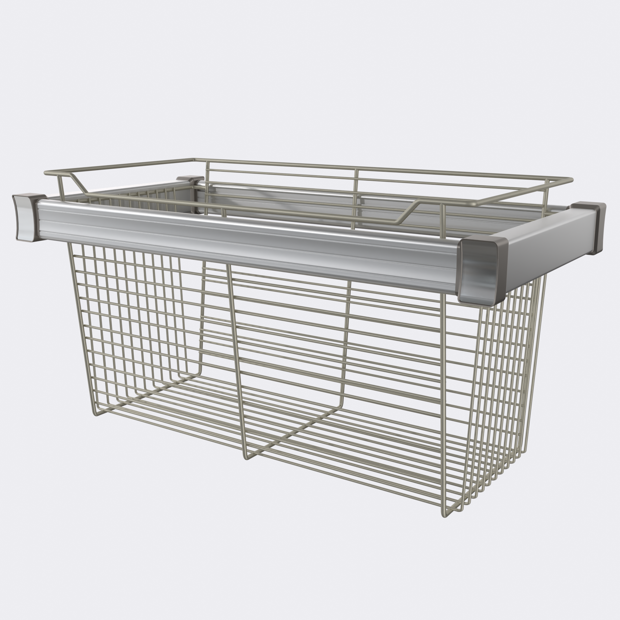 Premium 30" Full Extension Pullout Wire Basket in Satin Metal with ...