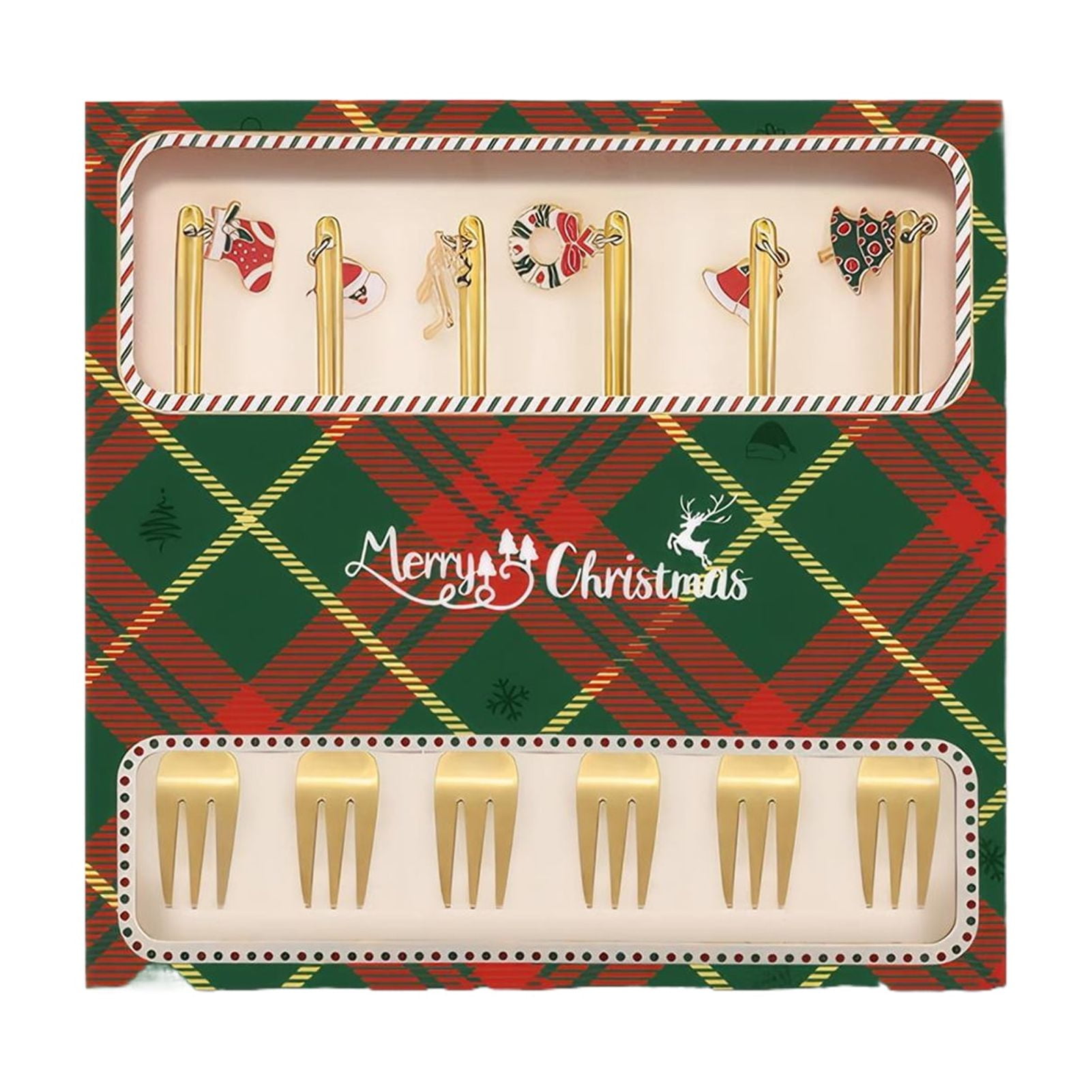 Premium 304 Stainless Steel 6 Piece Set Christmas Theme Coffee Tea ...