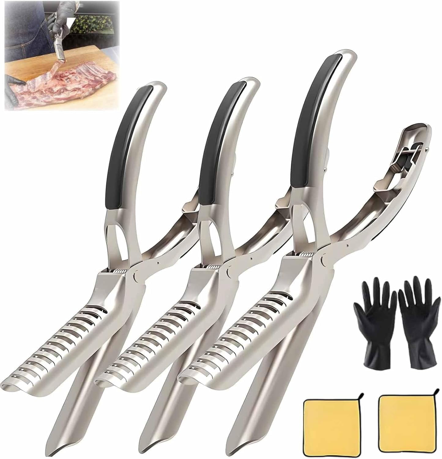 Premium 304 Stainless Steel Rib Prep Tool, Dual-Function Blade, BBQ Rib ...