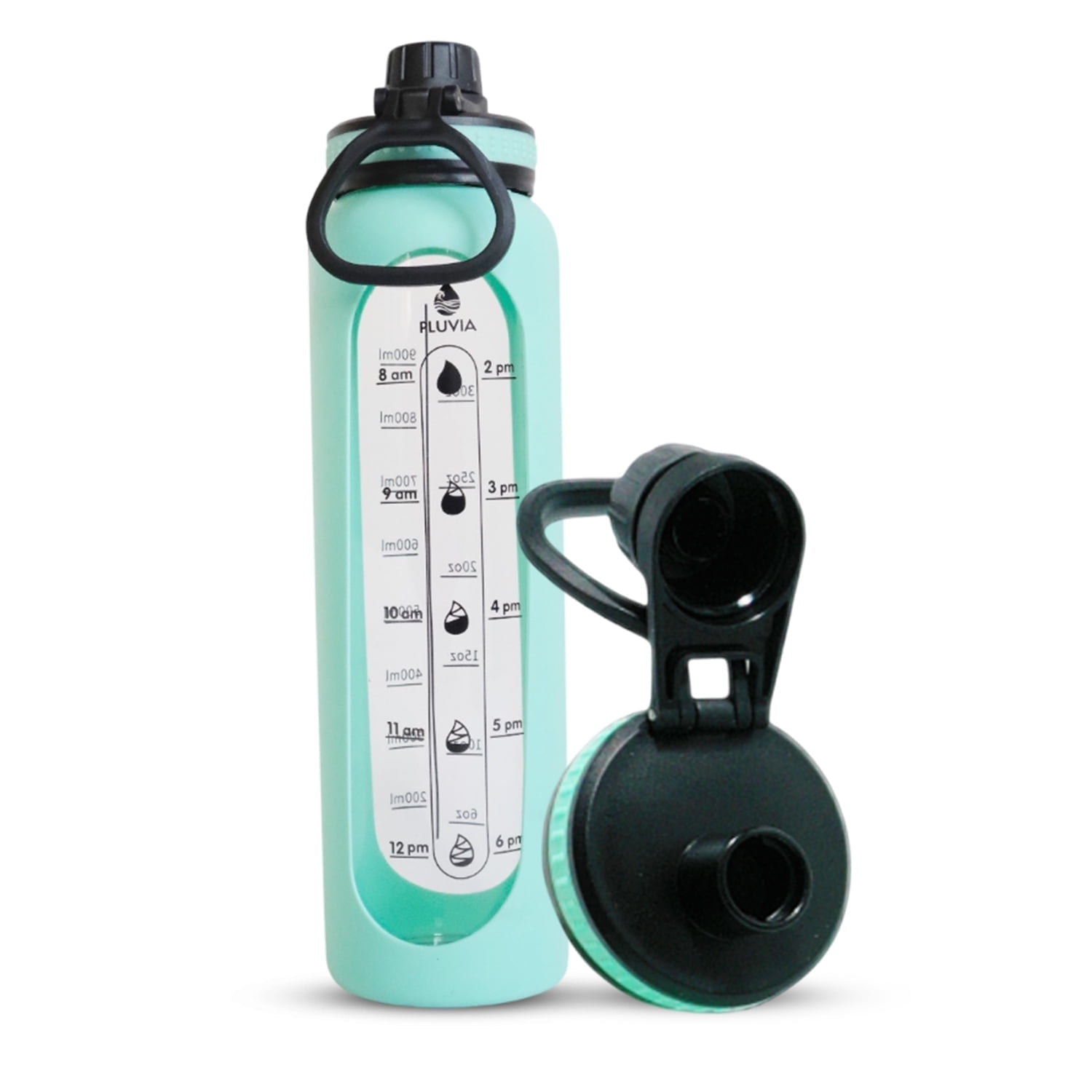 PLUVIA 35 oz Glass Water Bottle – BPA-Free, Thick Borosilicate Glass ...