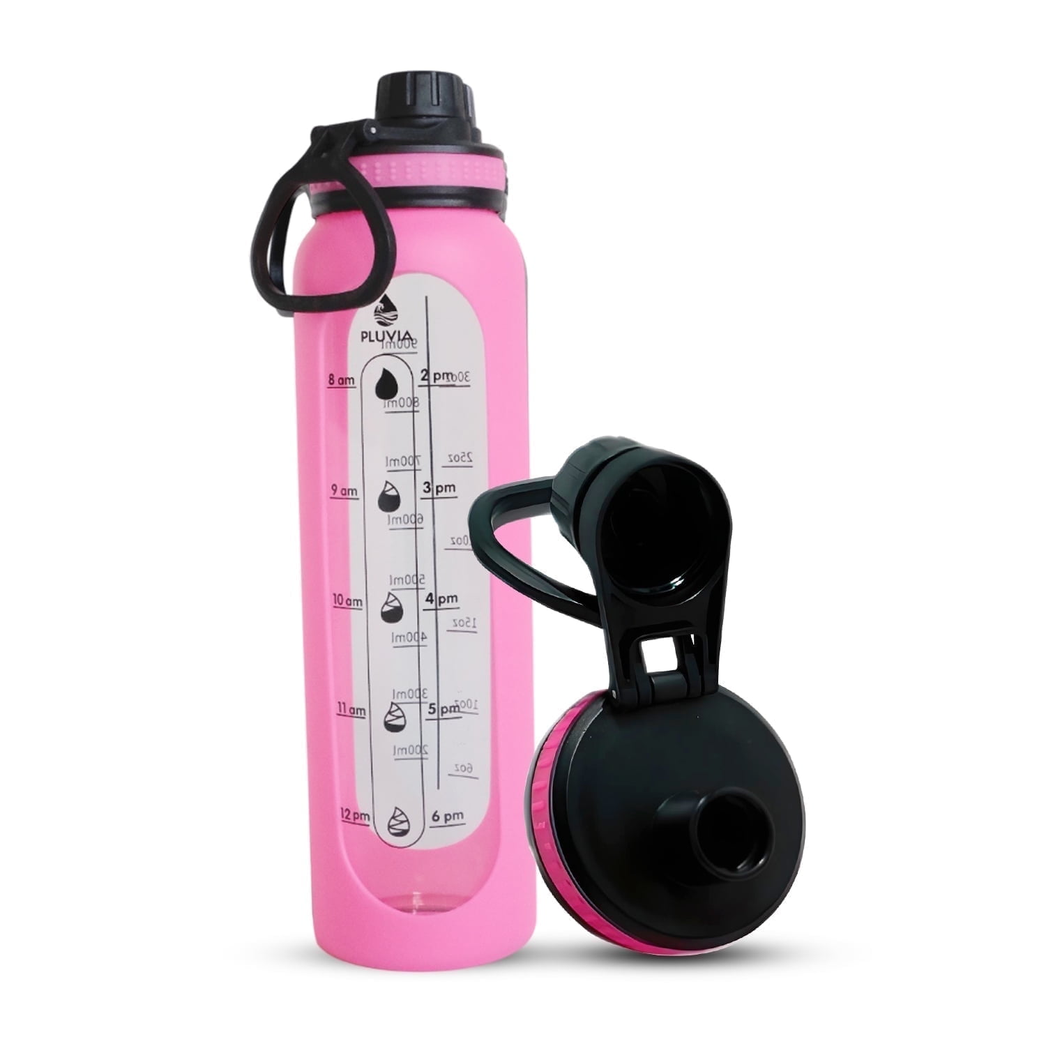 PLUVIA 35 oz Glass Water Bottle – BPA-Free, Thick Borosilicate Glass ...