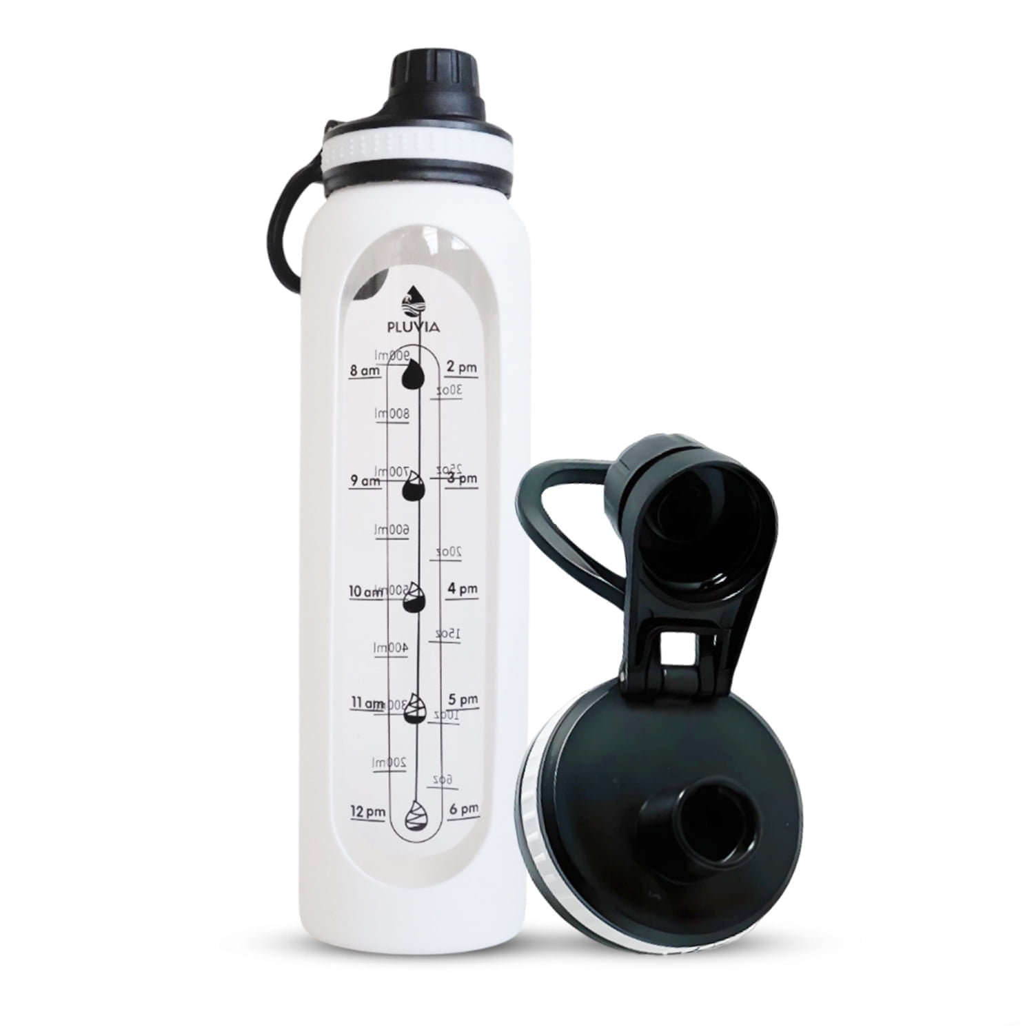 PLUVIA 35 oz Glass Water Bottle – BPA-Free, Thick Borosilicate Glass ...