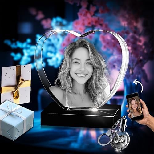 Premium 3D Crystal Photo with LED Light Base, Personalized Memorial ...