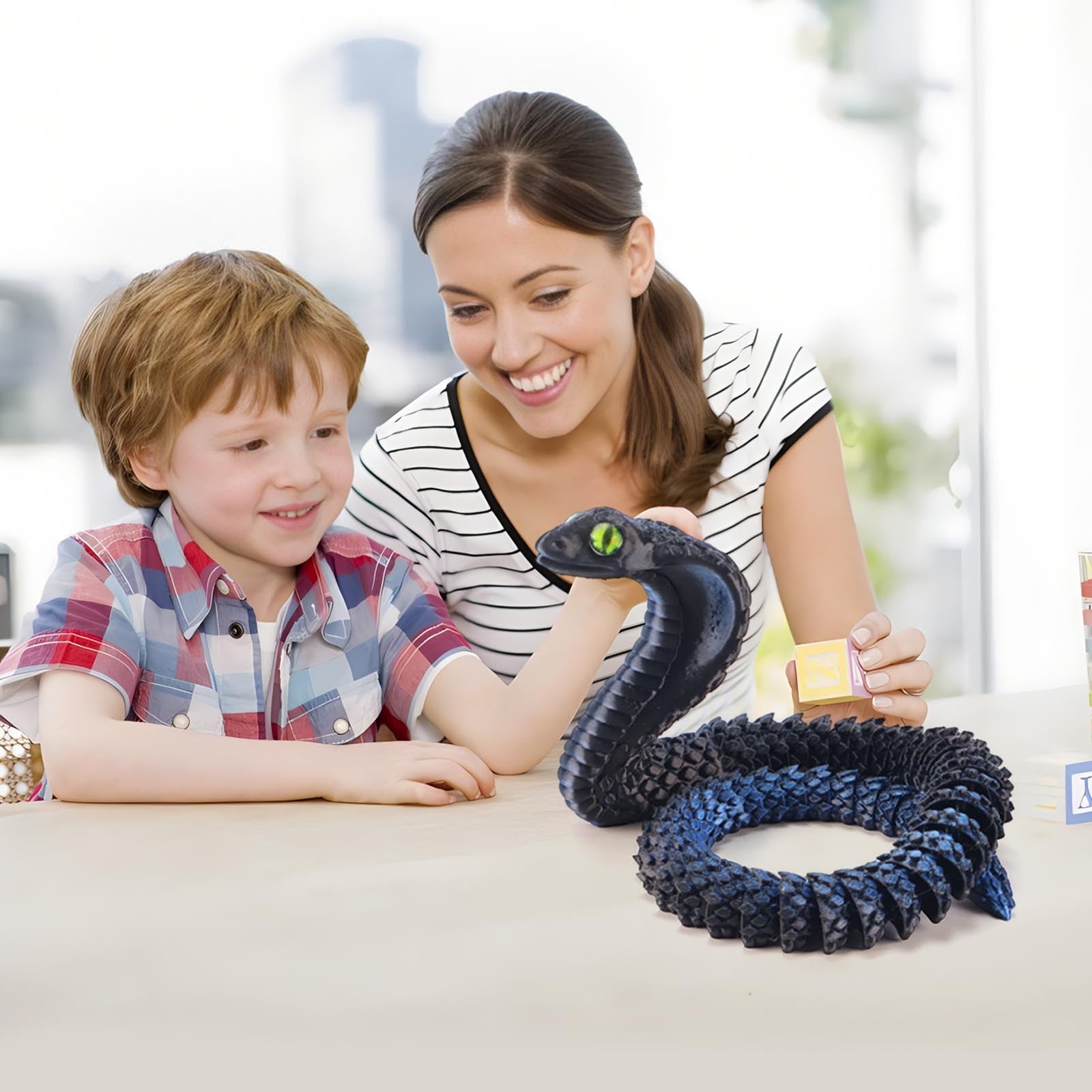 Premium 3D Printed Crystal Snake Sculpture - High Precision Lifelike ...