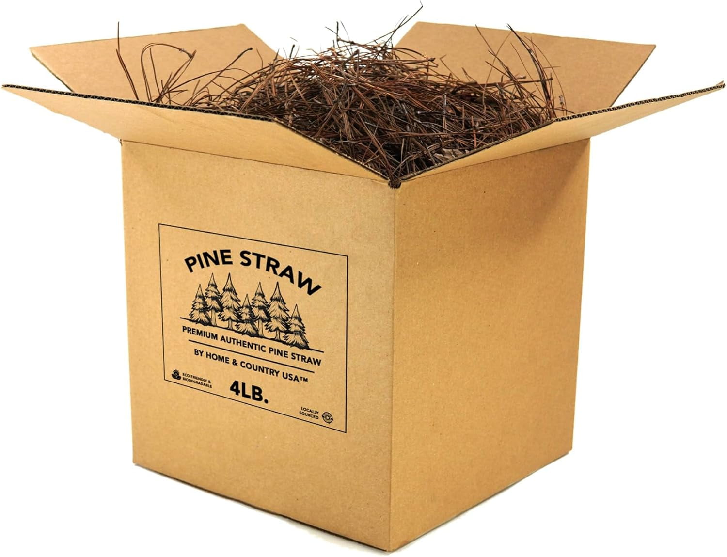 Premium 4 Pound Pine Straw Mulch for Landscaping, Organic Material Made ...