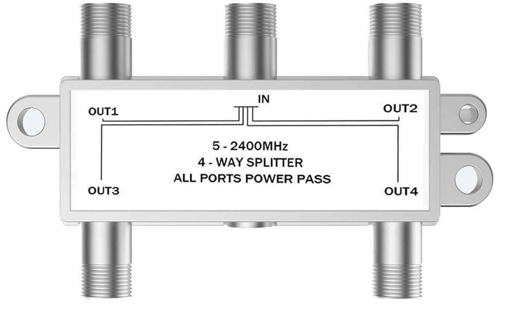 Premium 4-Way Coax Splitter Combiner For CATV Antenna Satellite TV - 5 ...