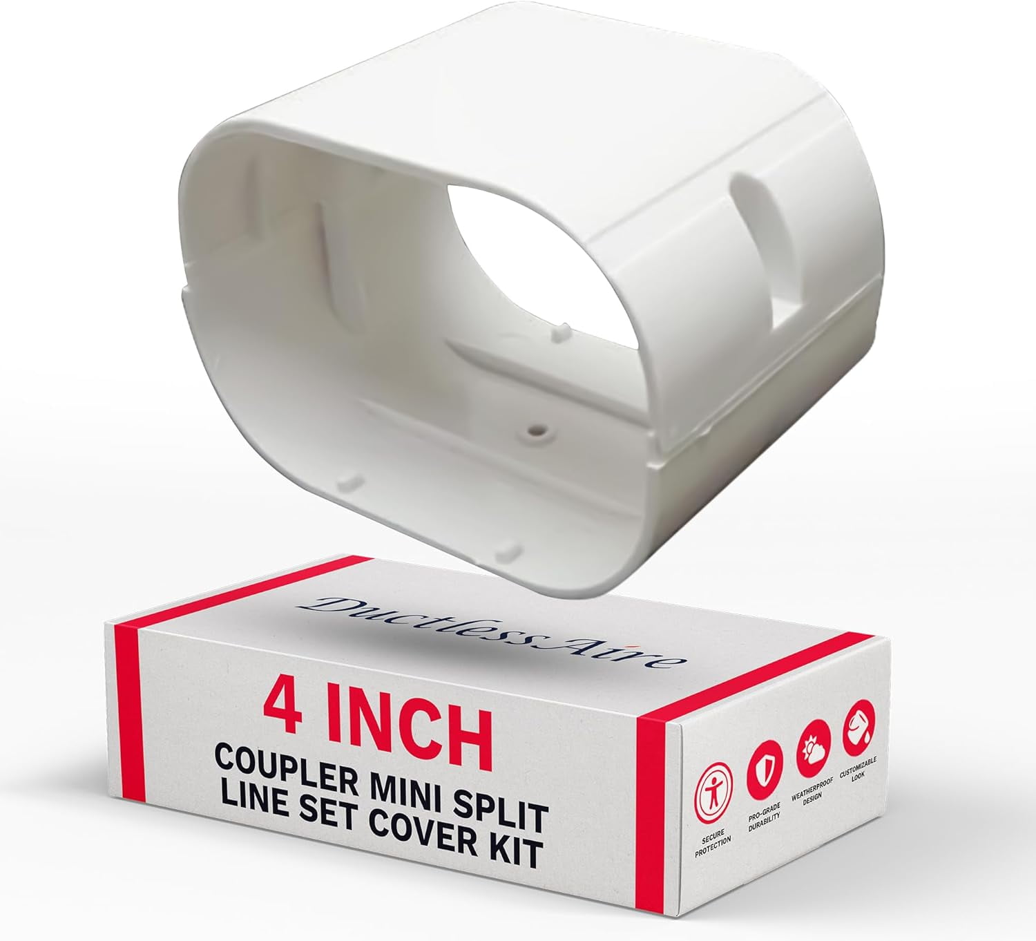 Premium 4 inch Coupler Mini Split Line Set Cover Kit Protection for ...
